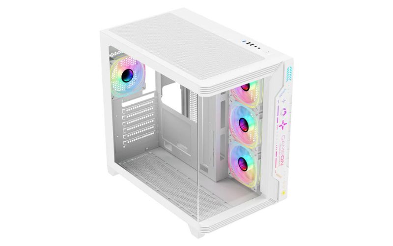 GameOn Pulse Series ARGB ATX Mid Tower Gaming PC Case With (7 ARGB Fans ...