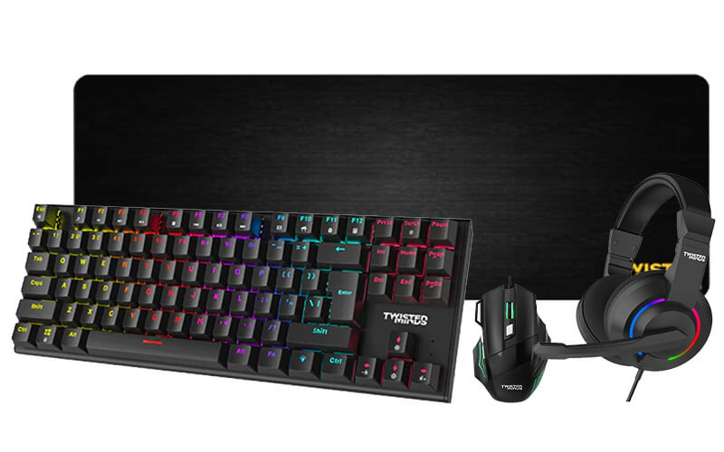 Shop Twisted Mind Pro Gaming All-In-One Bundle Wired Keyboard Headset ...