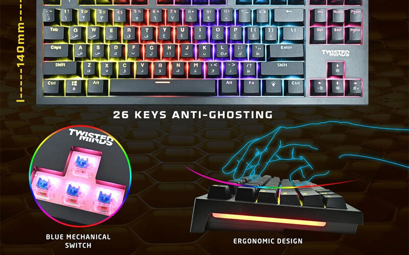 Shop Twisted Mind Pro Gaming All-In-One Bundle Gaming Wired Keyboard ...