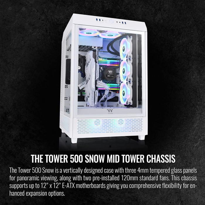 Shop Thermaltake Tower 500 Vertical Mid Tower Fornt & Left Tempered ...