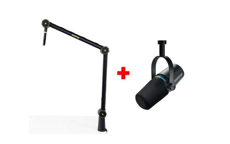 Shure MV7i Smart Microphone + Shure Podcast Boom Microphone Stand with ...