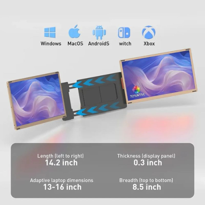 Gamvity S6 Triple Screen Laptop Screen Extender