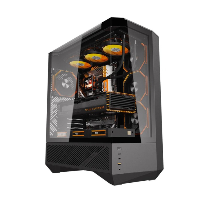 DarkFlash DY460 ATX Mid Tower Gaming Case With 4 ARGB Fans Included-Black