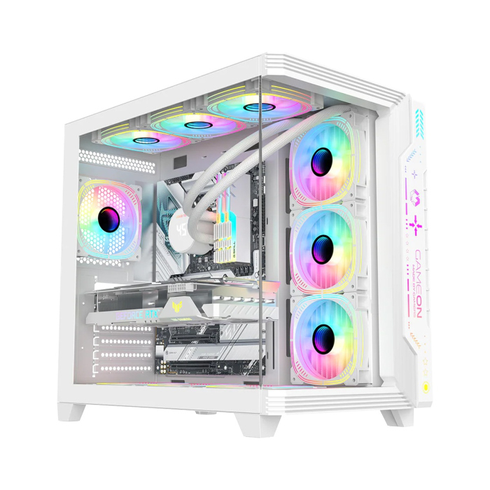 GameOn Pulse Series ARGB ATX Mid Tower Gaming PC Case With (7 ARGB Fans ...