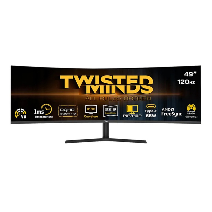 Twisted Minds Eclipse Pro Series 49" 2K WQHD VA 120Hz 1ms HDR10, HDMI 2 ...