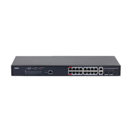 Dahua 18-Port Managed Gigabit Switch with 16-Port PoE - 18 Ports - Black